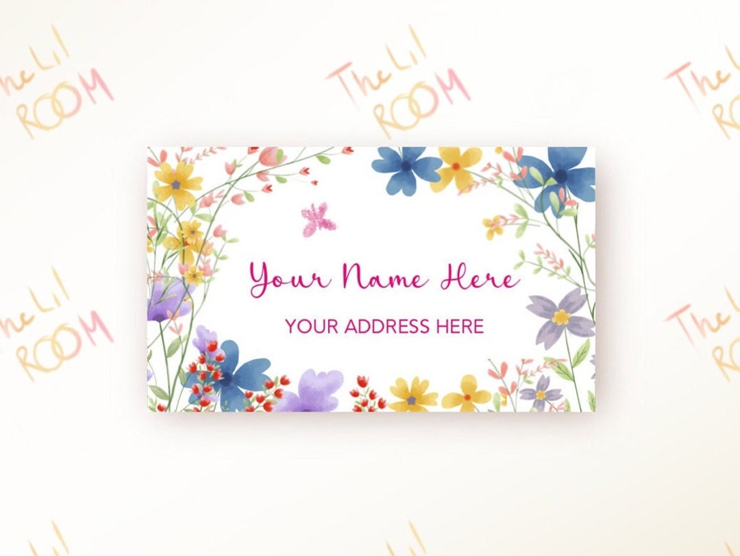 Wildflower Address Labels, Personalised Return Address Labels, Envelope ...