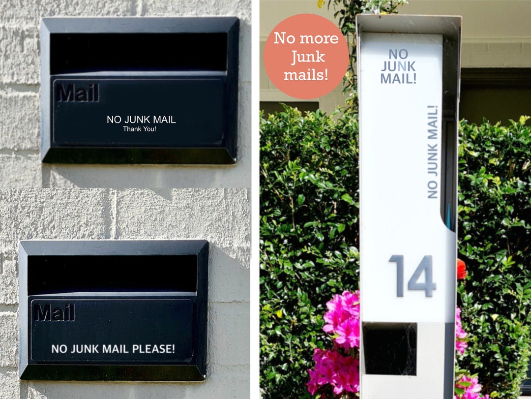 Custom No Junk Mail Sticker, Letterbox Sticker, Label, Mailbox Decal ...