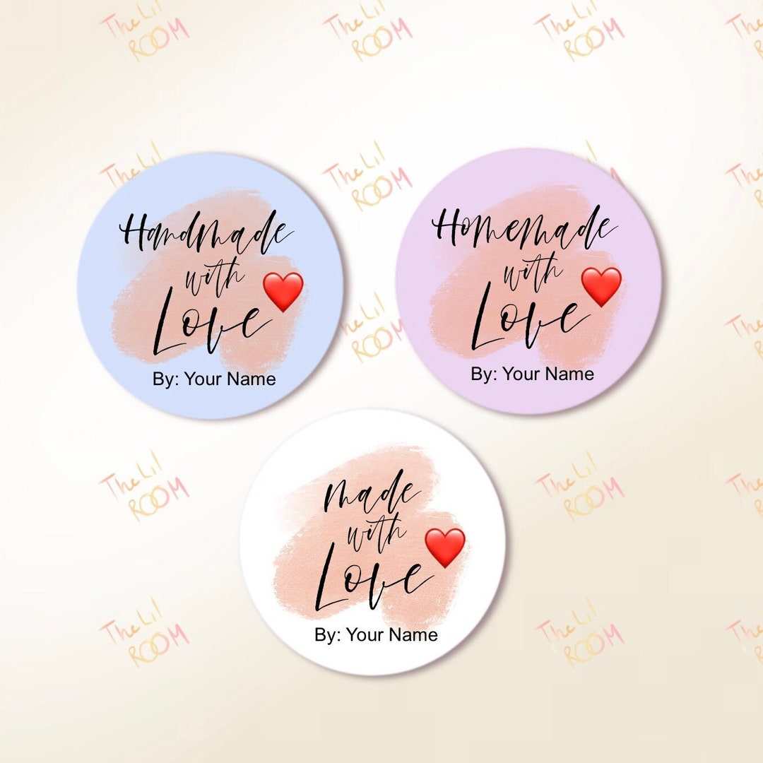 Custom Made With Love Stickers, Baking Labels, Homemade Labels, Brand ...