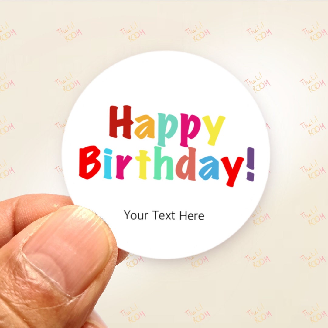 Custom Happy Birthday Stickers Personalised Birthday - Etsy