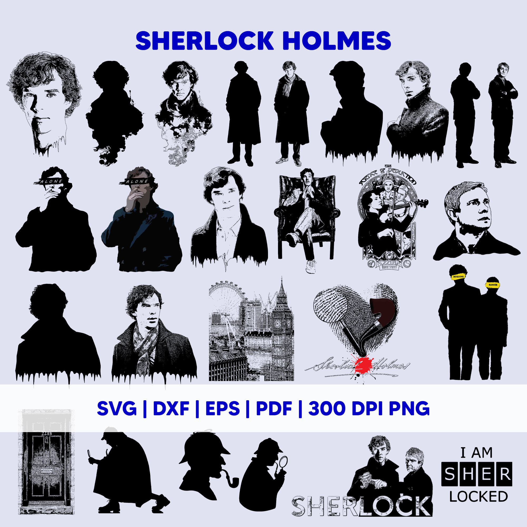 Sherlock Holmes Silhouette Vector