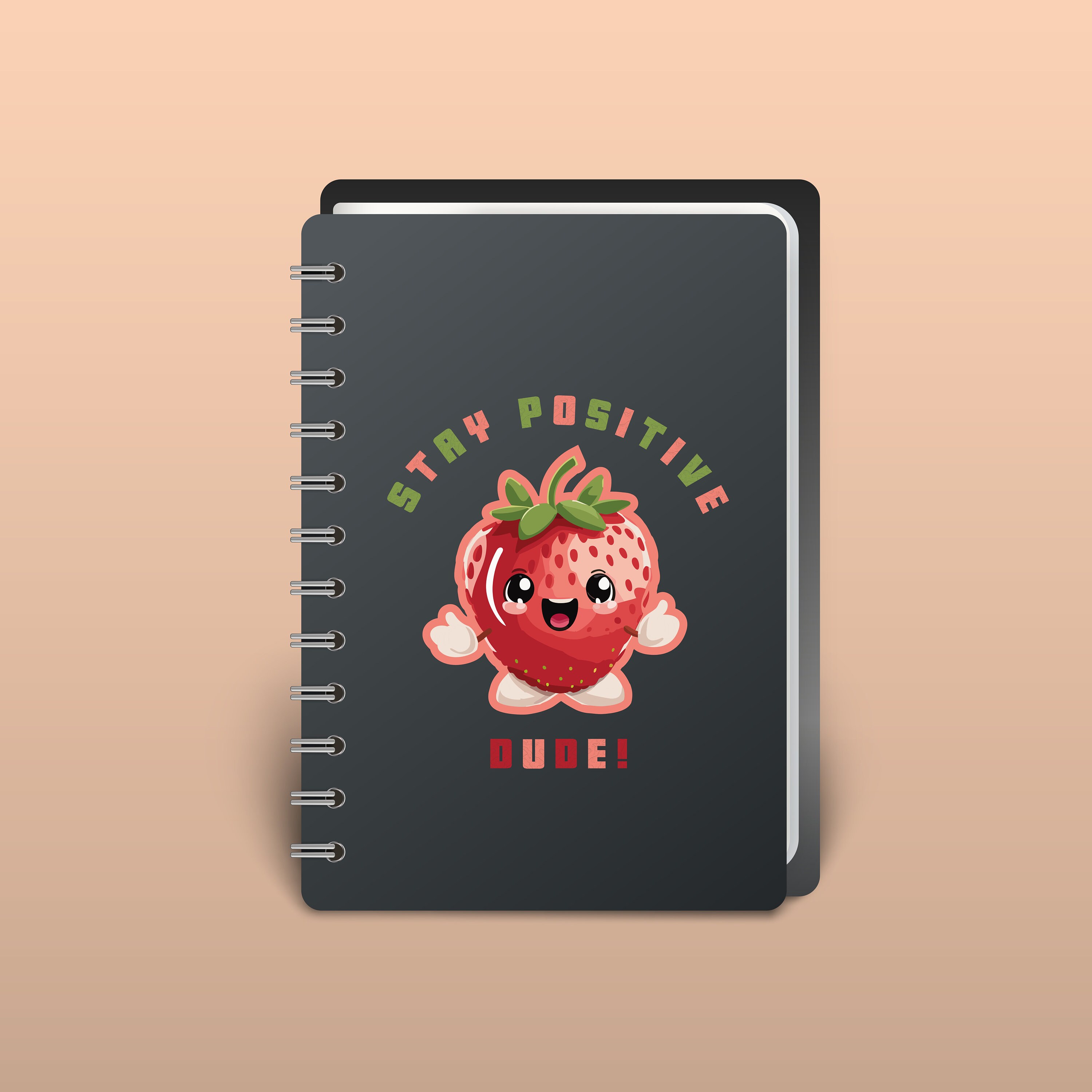 Cute Strawberry Character Design, Stay Positive Dude, Svg/dxf/pdf/eps ...
