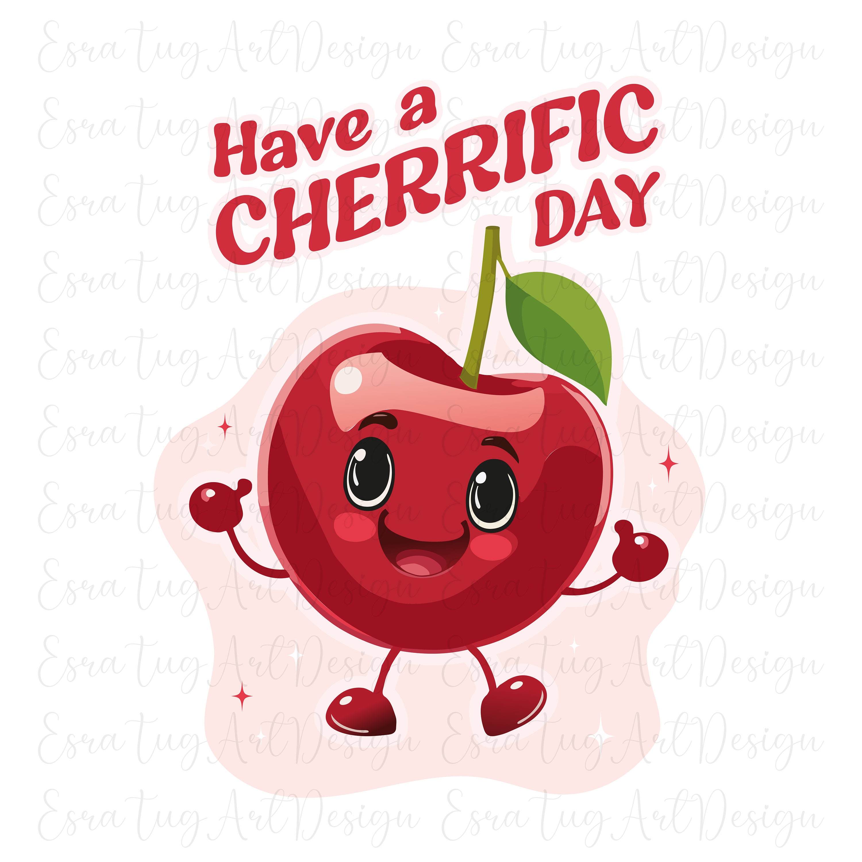 Cute Cherry Character Design, Have a Cherrific Day, Gift Cut Files ...