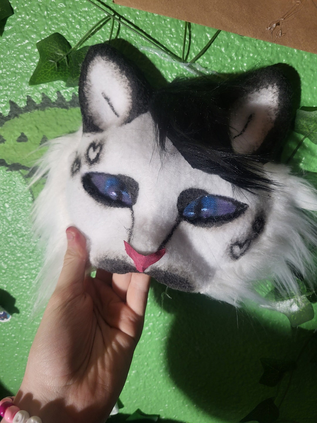 Black and White Cat Therian Mask - Etsy