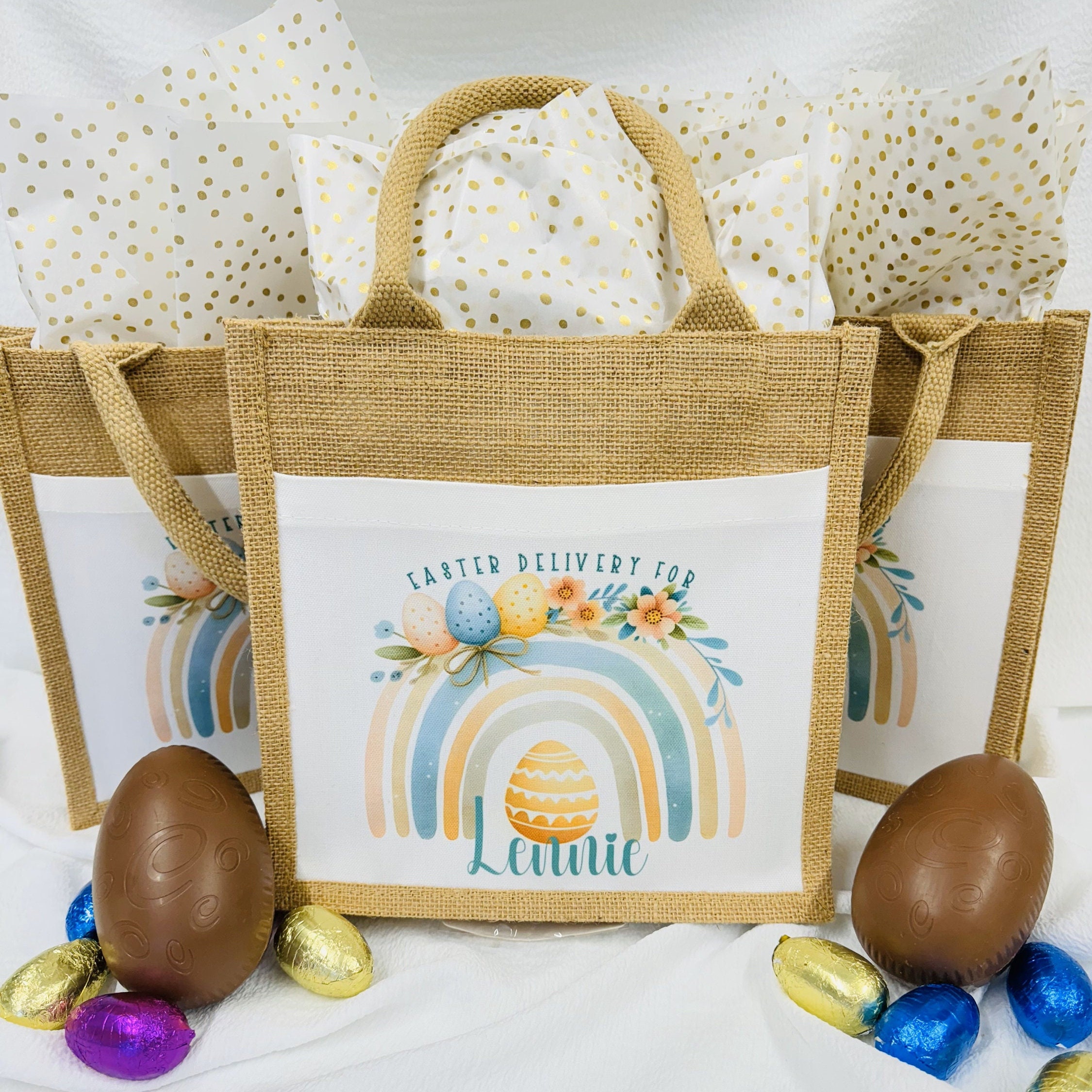 Children’s Personalised Easter Egg Hunt Gift Bag. Printed Easter ...