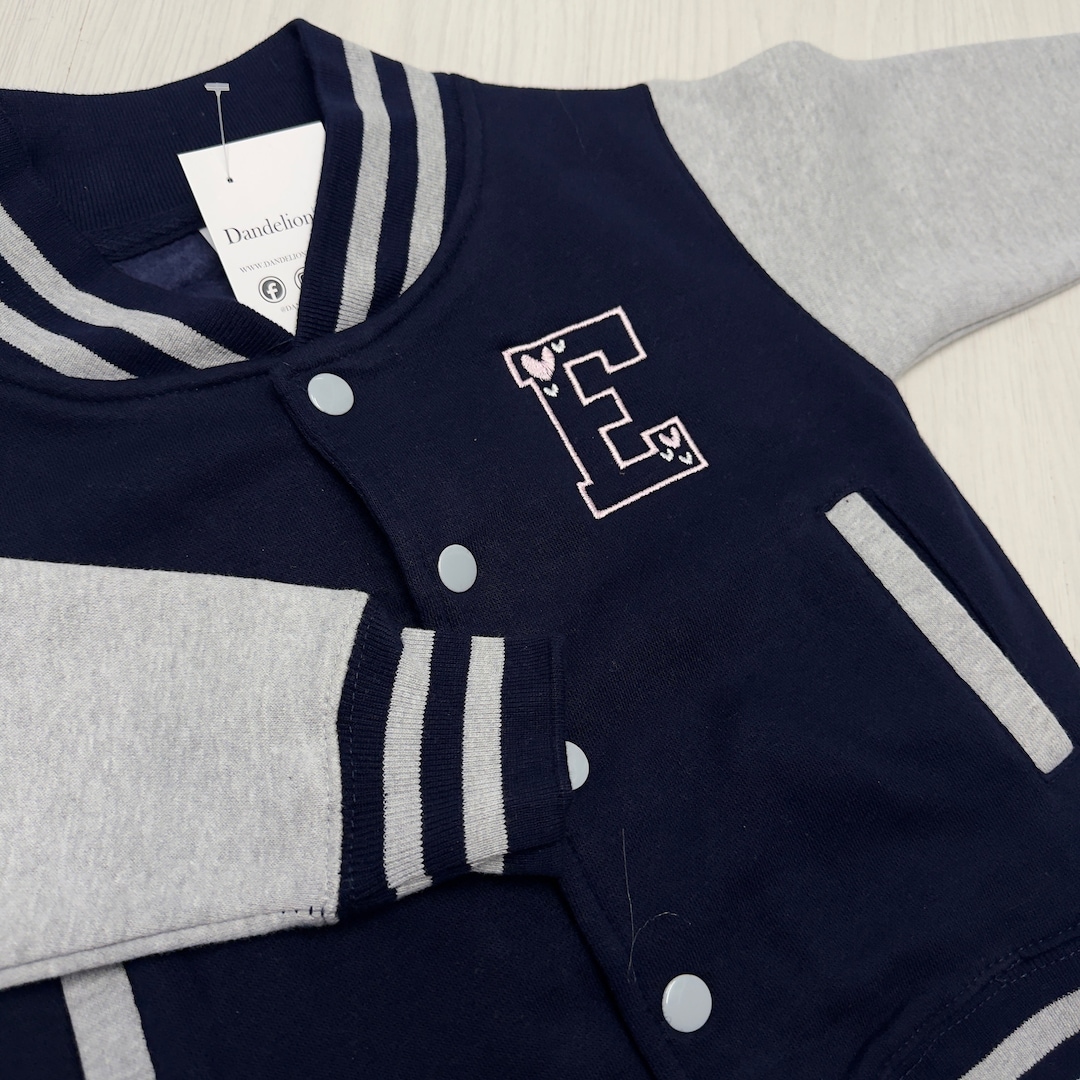 Personalised Girls Varsity Jacket With Initial and Heart Design | Kids ...