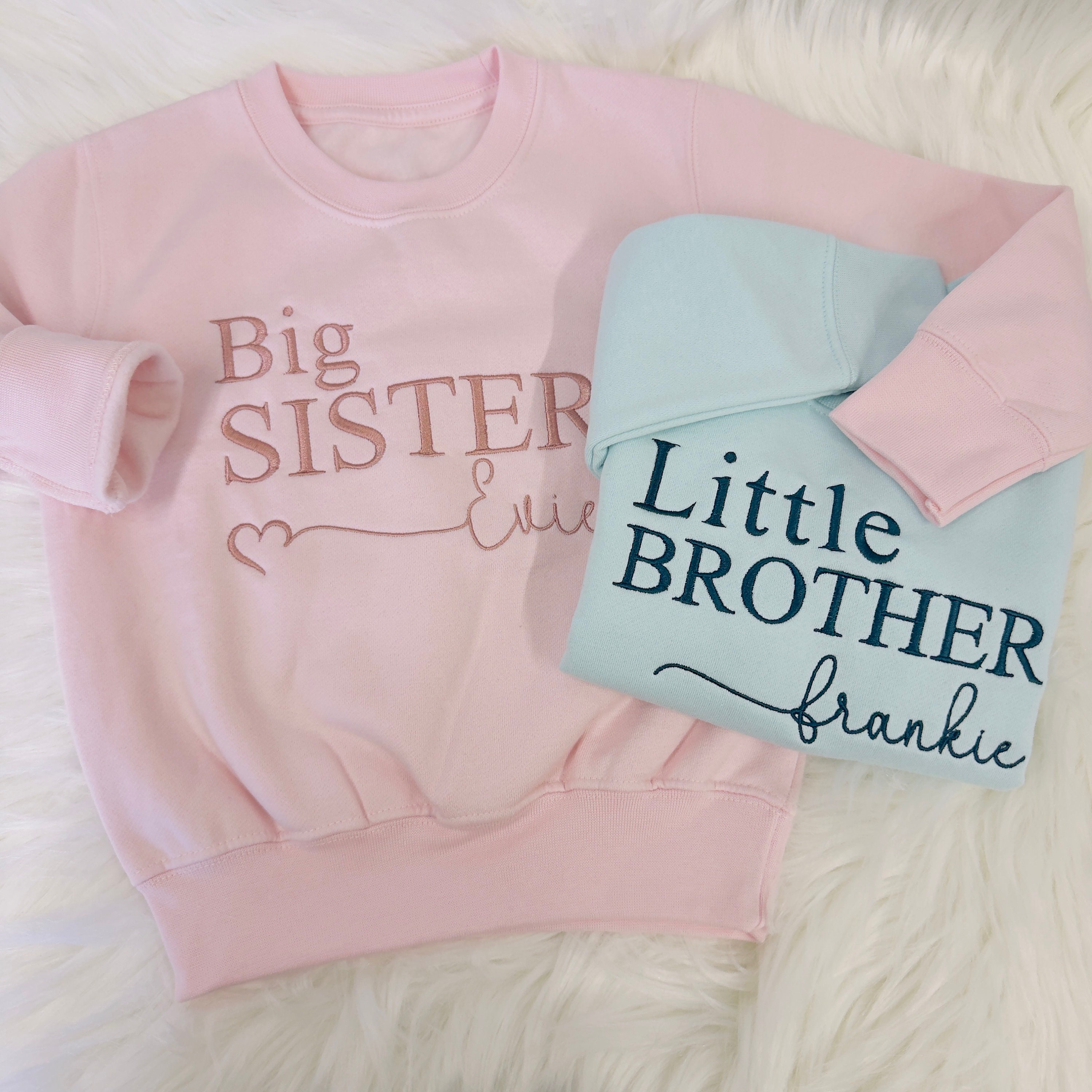 Siblings Matching Embroidered Sweaters. Big Sister Little Sister Big ...