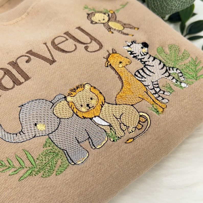 Gorgeous Safari Animal Embroidered Sweater - Super Soft & Personalised ...