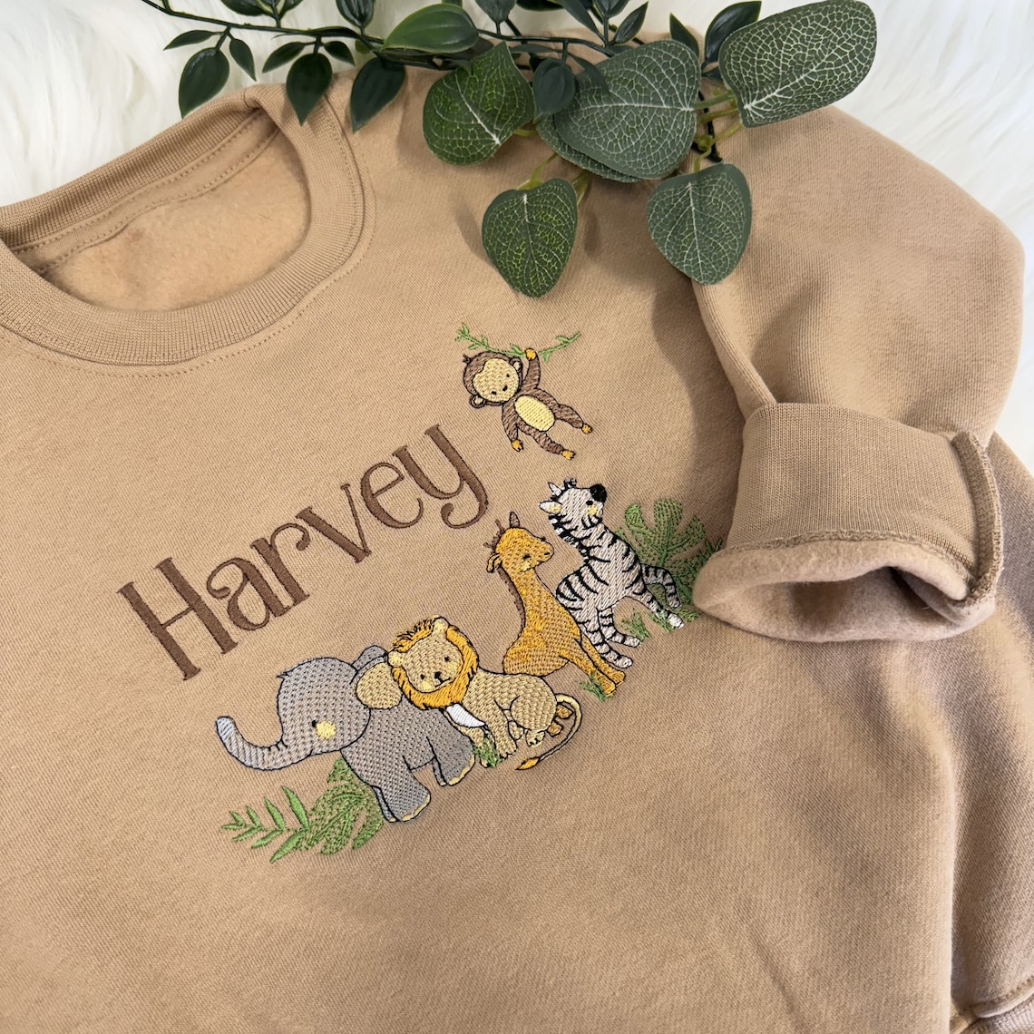 Gorgeous Safari Animal Embroidered Sweater - Super Soft & Personalised ...