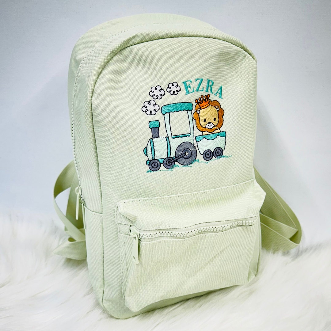 Custom Kids Zoo Theme Backpack With Lion and Steam Train Design - Etsy