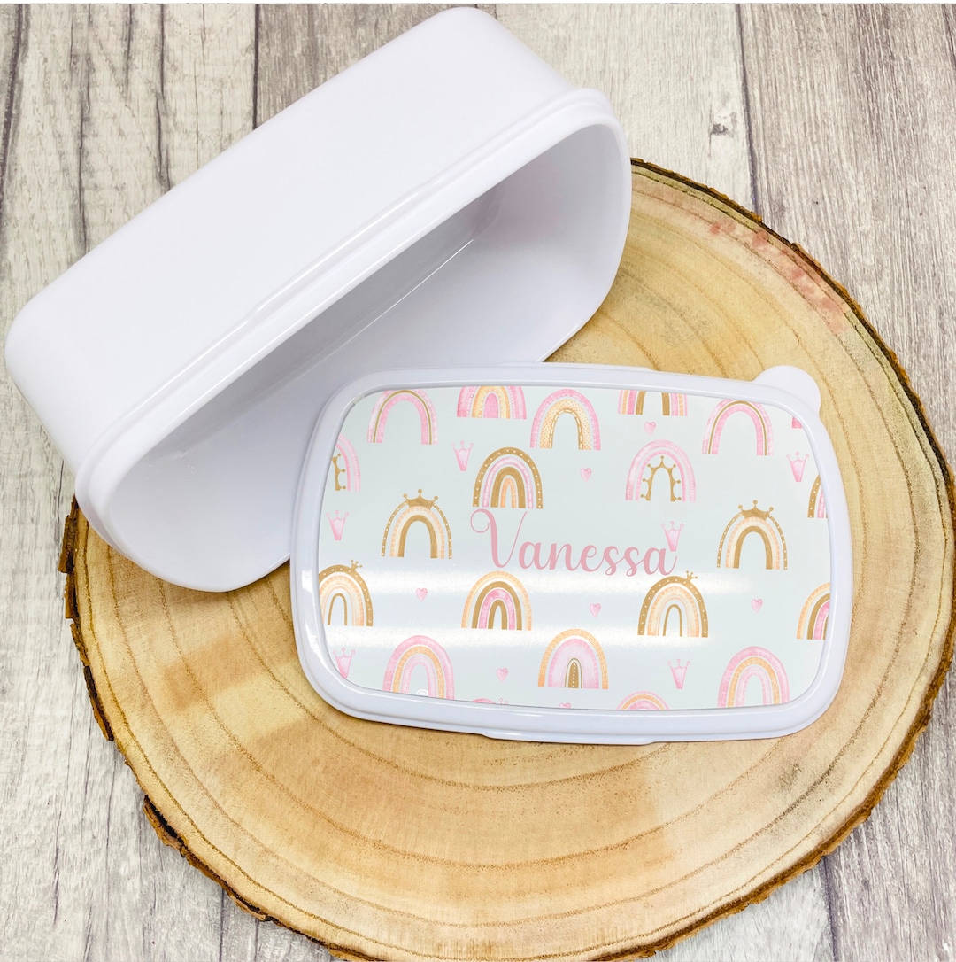 Personalised Pastel Rainbow Lunch Box – Add a Touch of Whimsy to Your ...