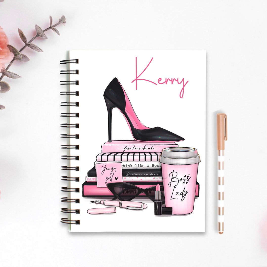 Eye-catching Personalised Boss Lady Notebook | Wire-bound With 80 Pages ...