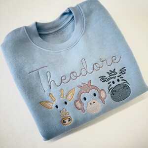 Embroidered Adorable Children's Zoo Animal Personalised Sweater: Monkey ...