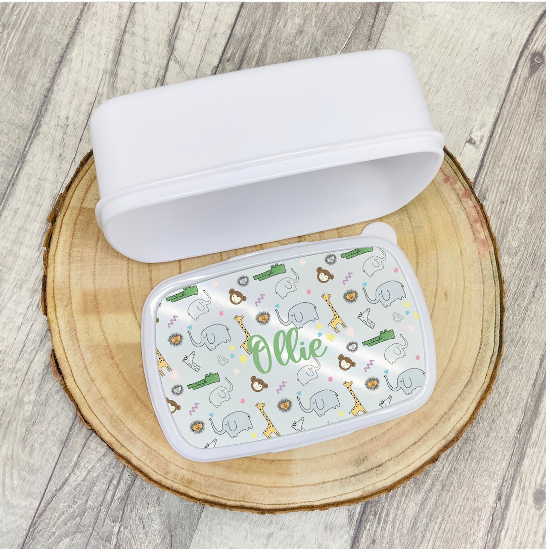 Sketched Zoo Animals Lunch Box - Personalised Kids Lunchbox With Fun ...