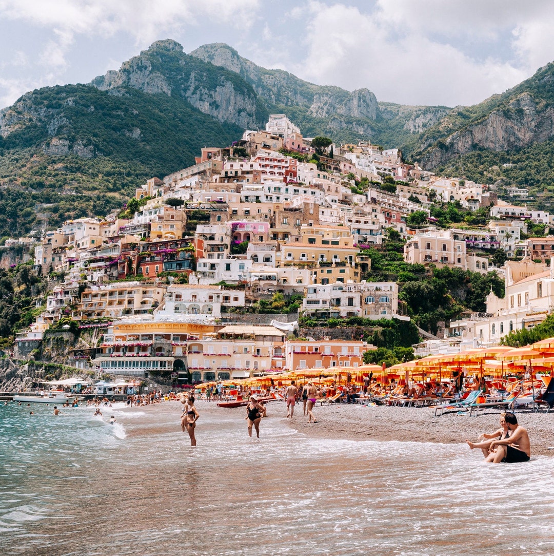 POSITANO LANDSCAPE, Amalfi Coast Landscape, Beach Art, Ocean Print ...