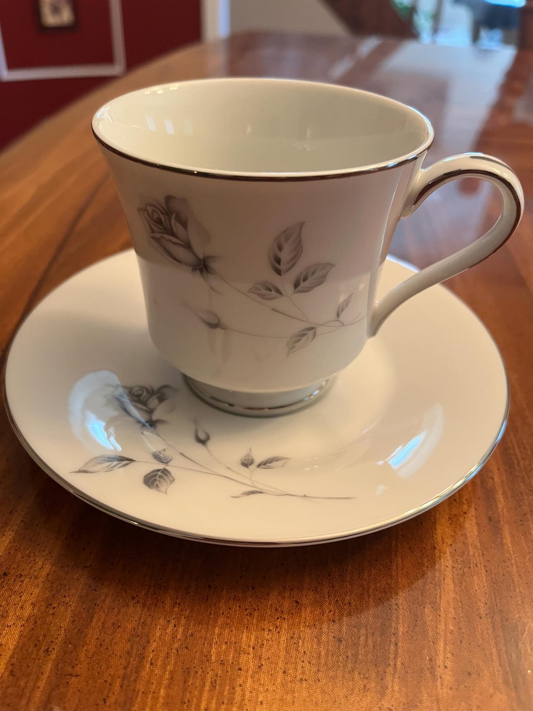 Society Fine China - Shadow Rose - Footed Cup & Saucer Set - Etsy