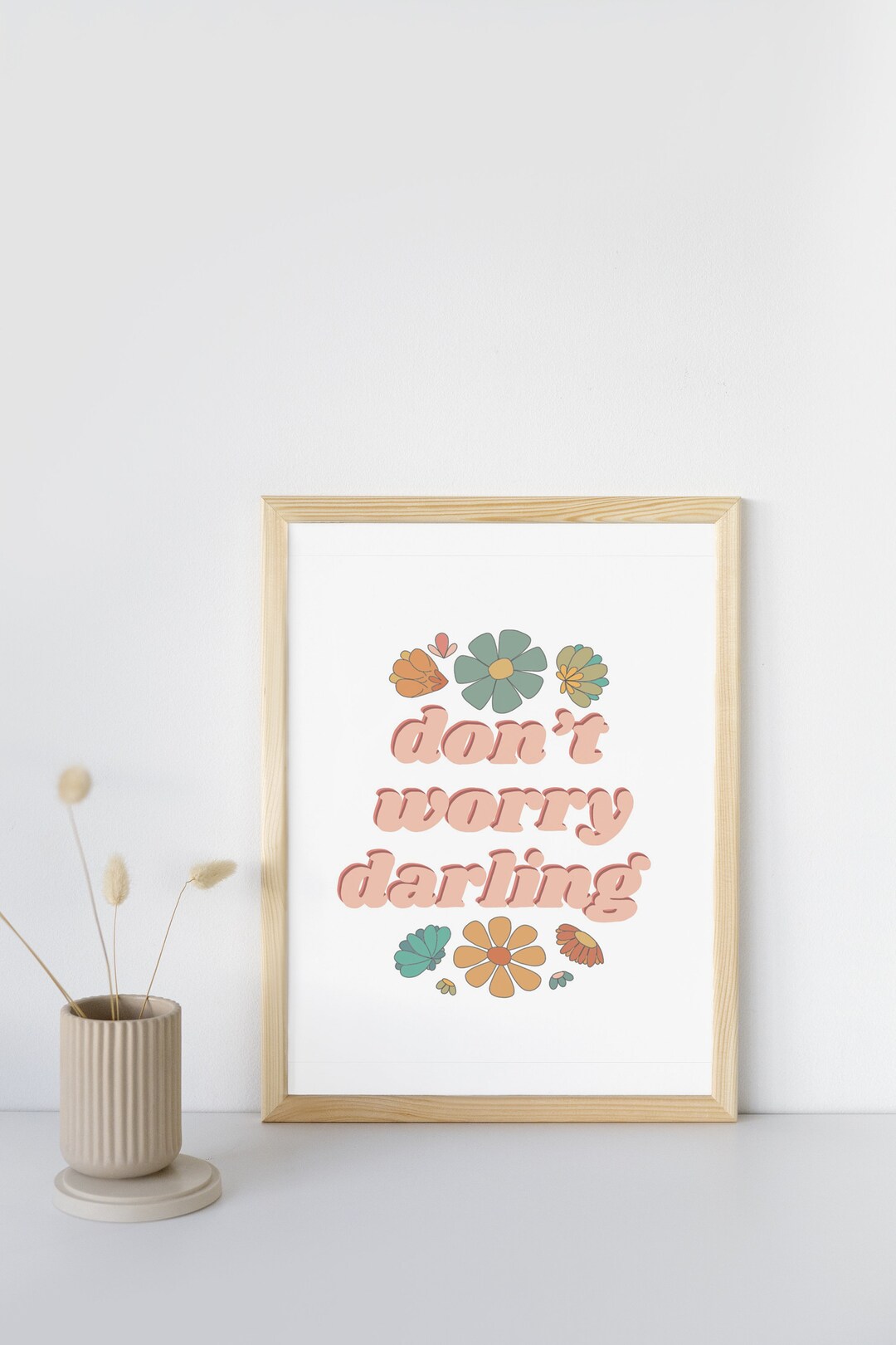Don’t Worry Darling Wall Art, Retro Art Mailed Hand Letter Print - Etsy