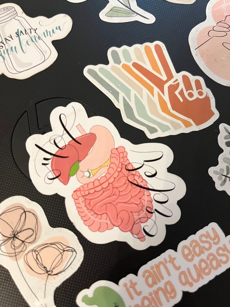IBS Awareness Stickers: Tummy Trouble Laptop Decals - Set of 2 - Etsy