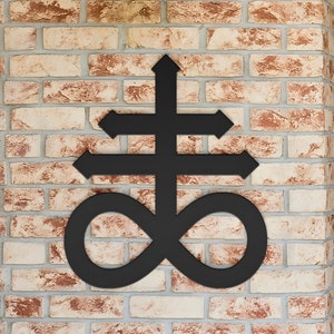 Leviathan Cross Occult Pagan Wiccan Metal Art Sign, Satanic Wall Decor ...