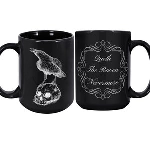 Edgar Allan Poe Mug, Coffee Mug Raven, Nevermore Mug, the Raven Mug ...