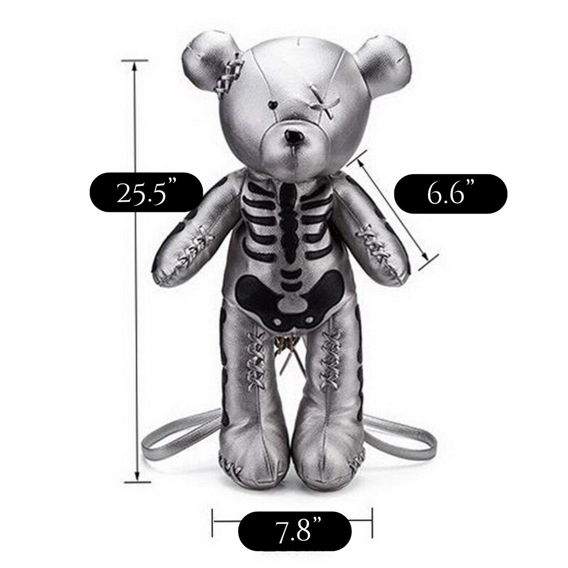 Gothic Skeleton Bear Purse Backpack Goth Backpack Emo - Etsy