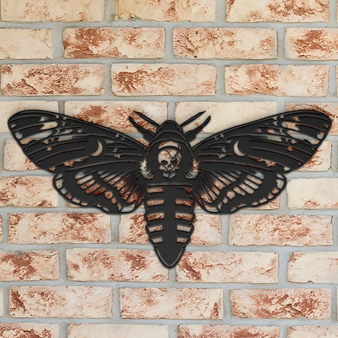 Death Moth Goth Home Decor Metal Sign Hawks Head Moth Gothic - Etsy