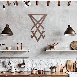 Lucifer Sigil Wiccan Pagan Wall Art Metal Sign, Occult Wall Decor ...