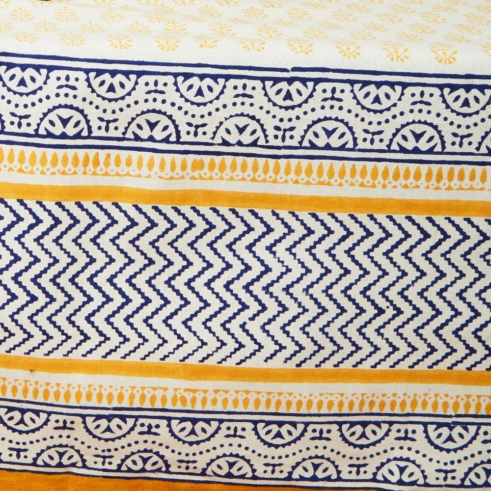 India Yellow Blue Motif Sanganer Block Print Cotton 90 X - Etsy