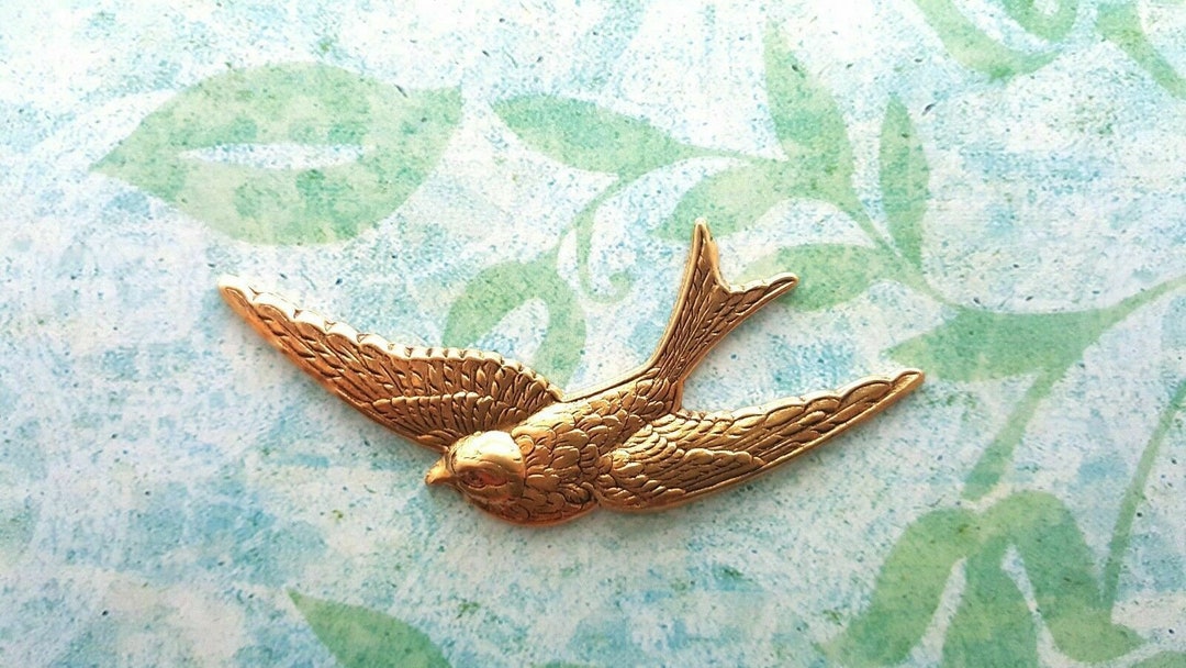 Large Brass Flying Bird Stamping X 1 - 4814S - Etsy