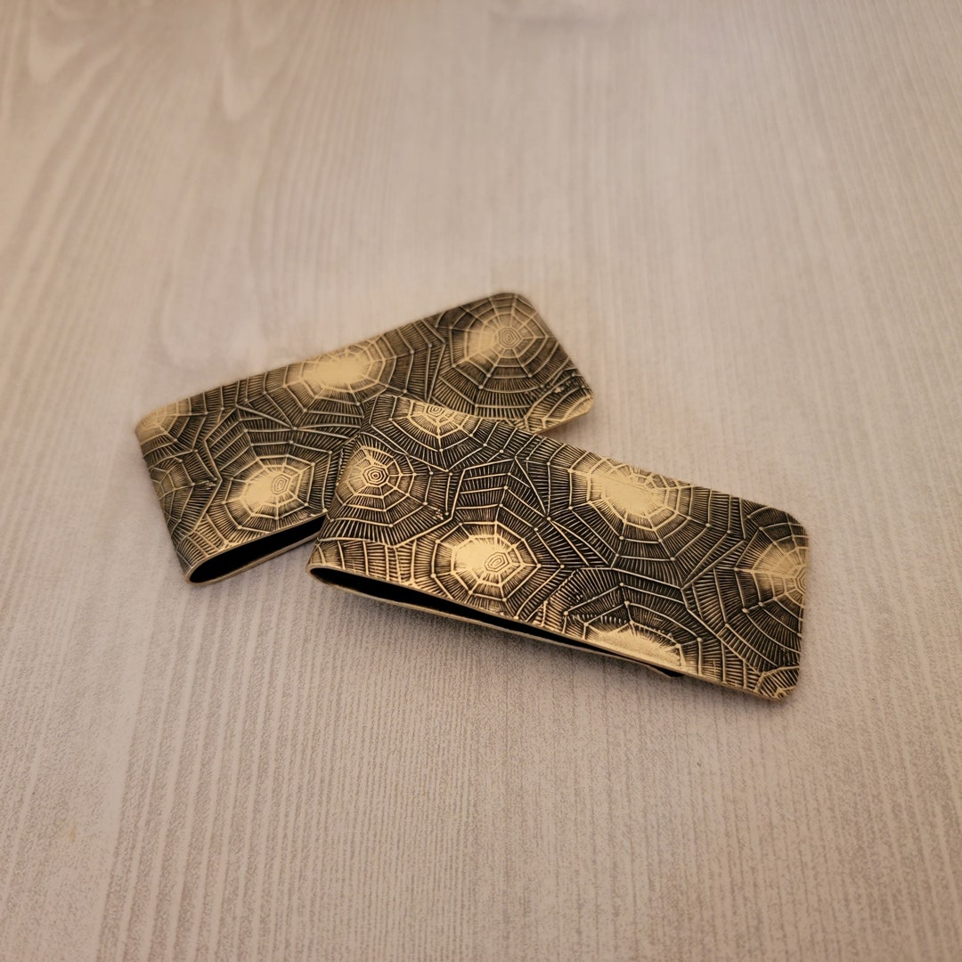 Brass Spider Web Embossed Money Clips X 2 - M1-SP20 - Etsy