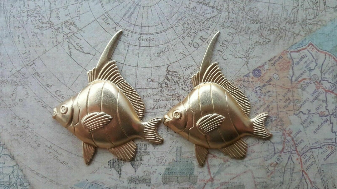Large Brass Fish Stampings - 5994RAT - Etsy