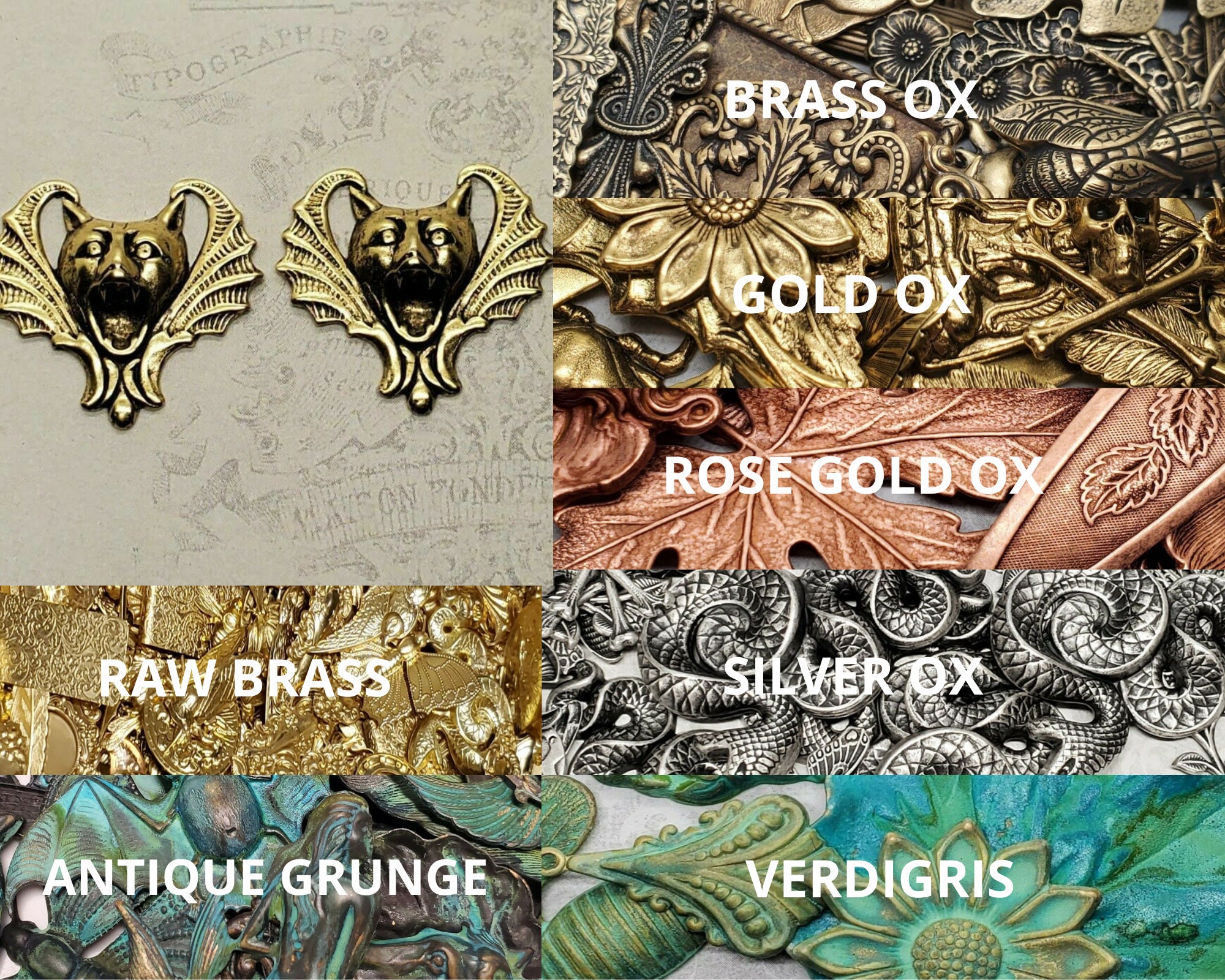 Brass Gargoyle Bat Stampings X 2 - 7076RAT - Etsy