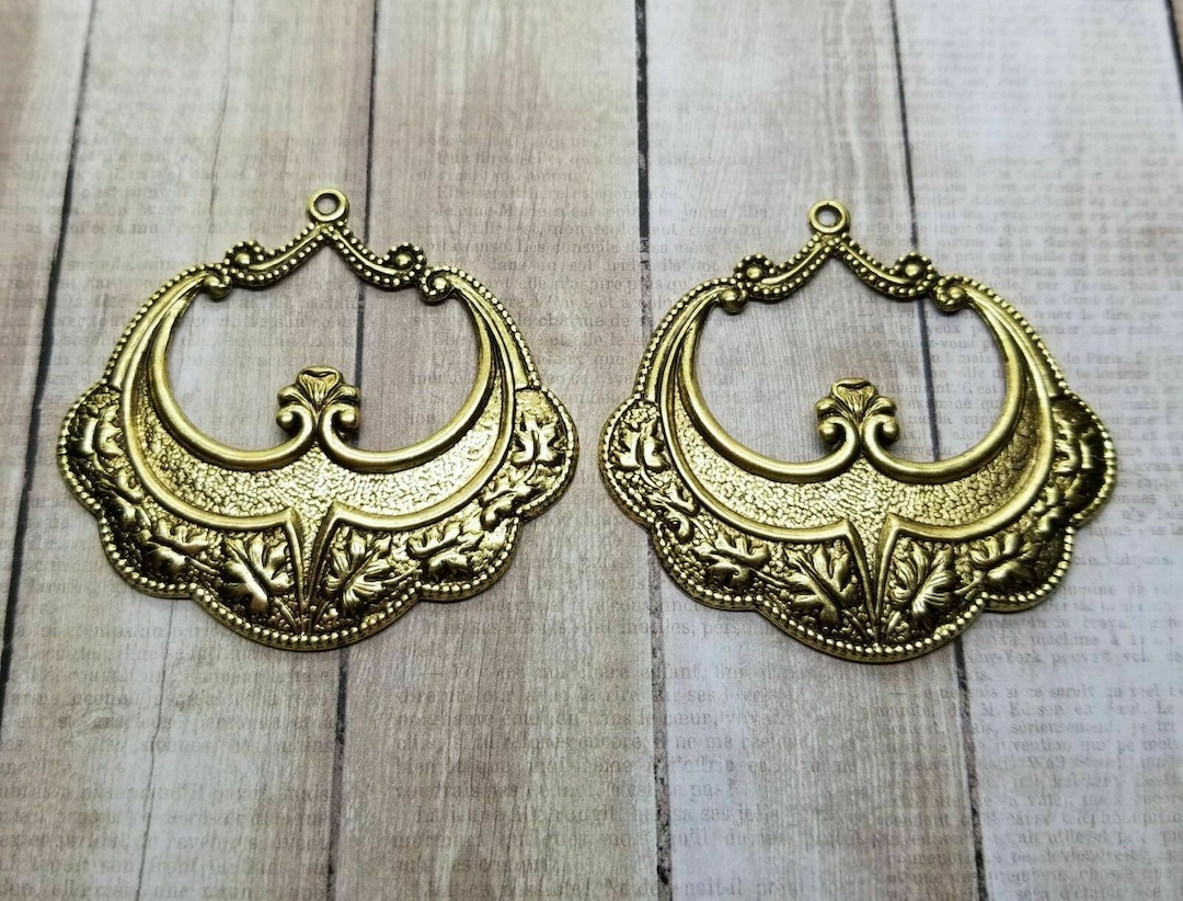 Large Brass Ornate Victorian Charms X 2 - 6845RSG - Etsy