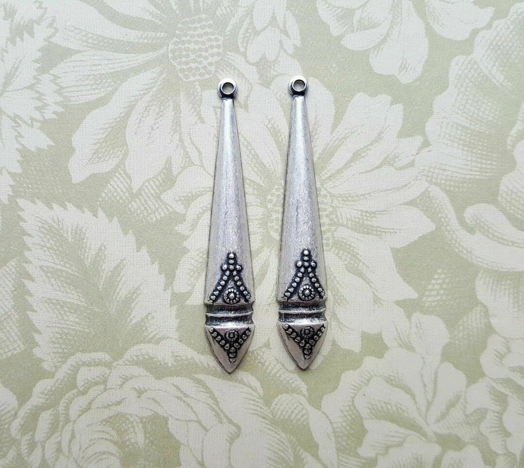 Brass Art Deco Drop Charms X 2 - 893ARAT - Etsy