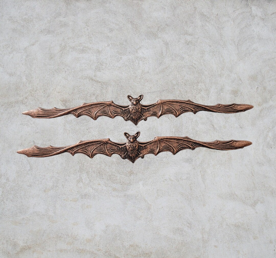 Large Oxidized Copper Bat in Flight Stampings X 2 - 2782COFF - Etsy