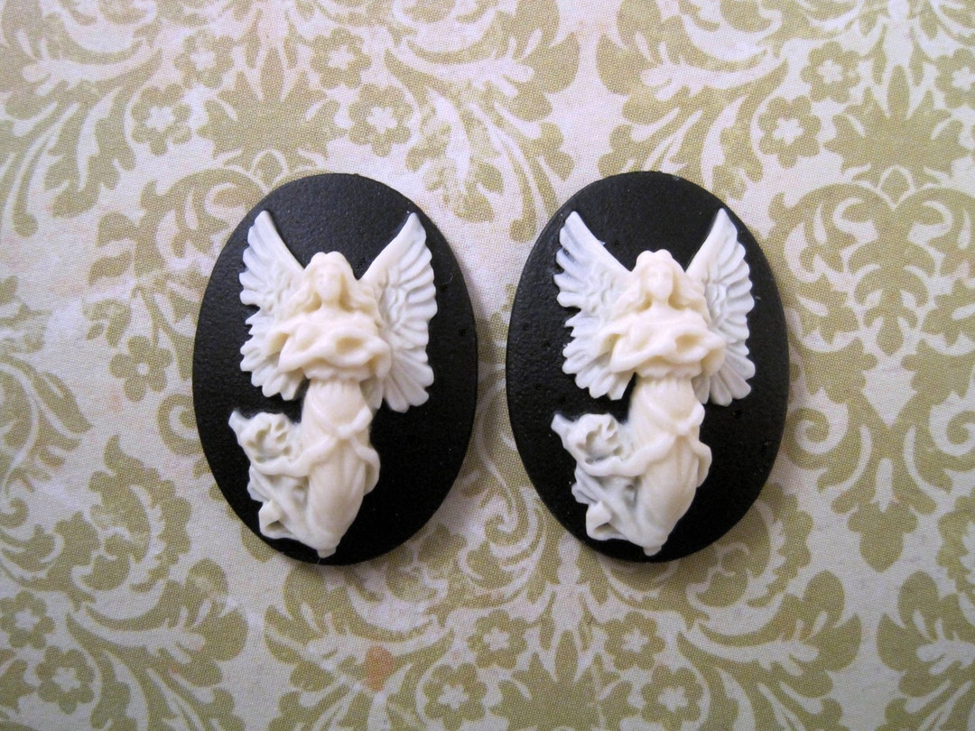 25x18mm Elegant Angel Cameos (2) - L856 - Etsy