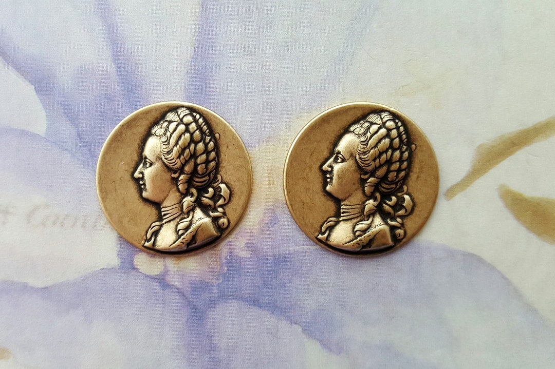 Oxidized Brass Marie Antoinette Stampings (2) - BOFFA1465 - Etsy