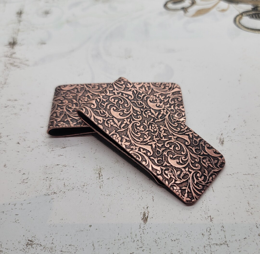 Oxidized Copper Embossed Money Clips X 2 - M1-SP35COS - Etsy
