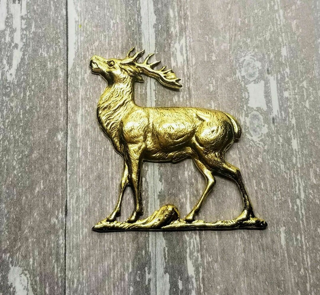 Large Brass Deer Stamping X 1 - 3620RAT - Etsy