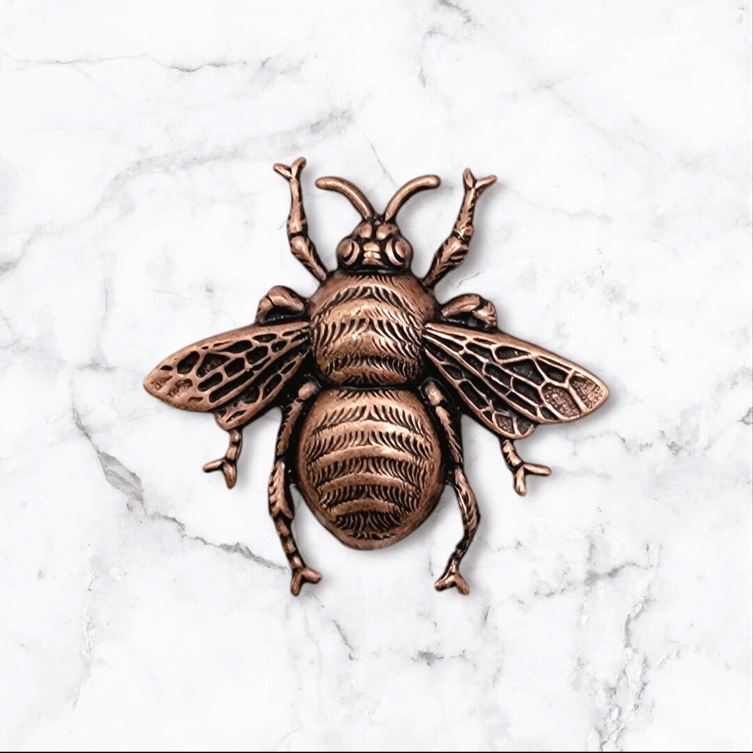 Large Oxidized Copper Bee Stamping - 8986COFFA - Etsy