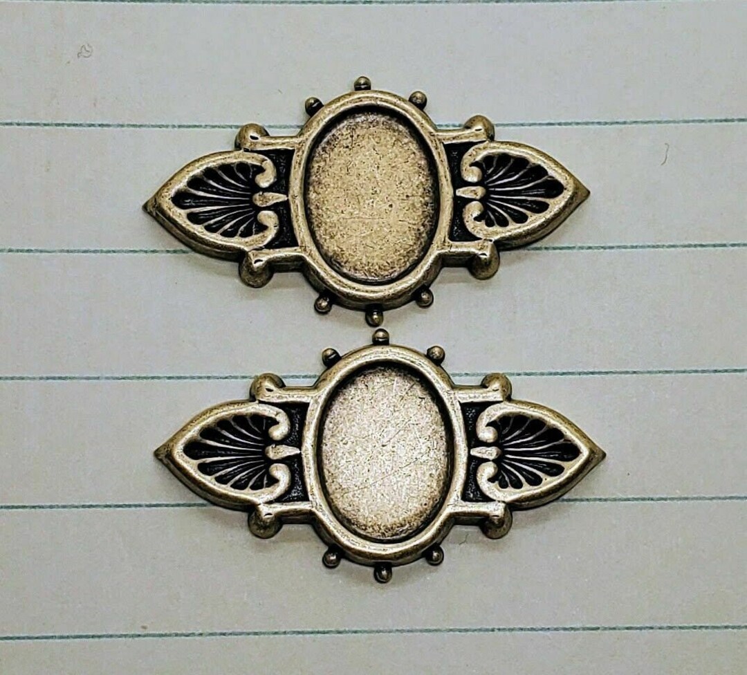 Brass Ornate Bar With 18mm X 13mm Bezel Setting X 2 - 672RAT - Etsy