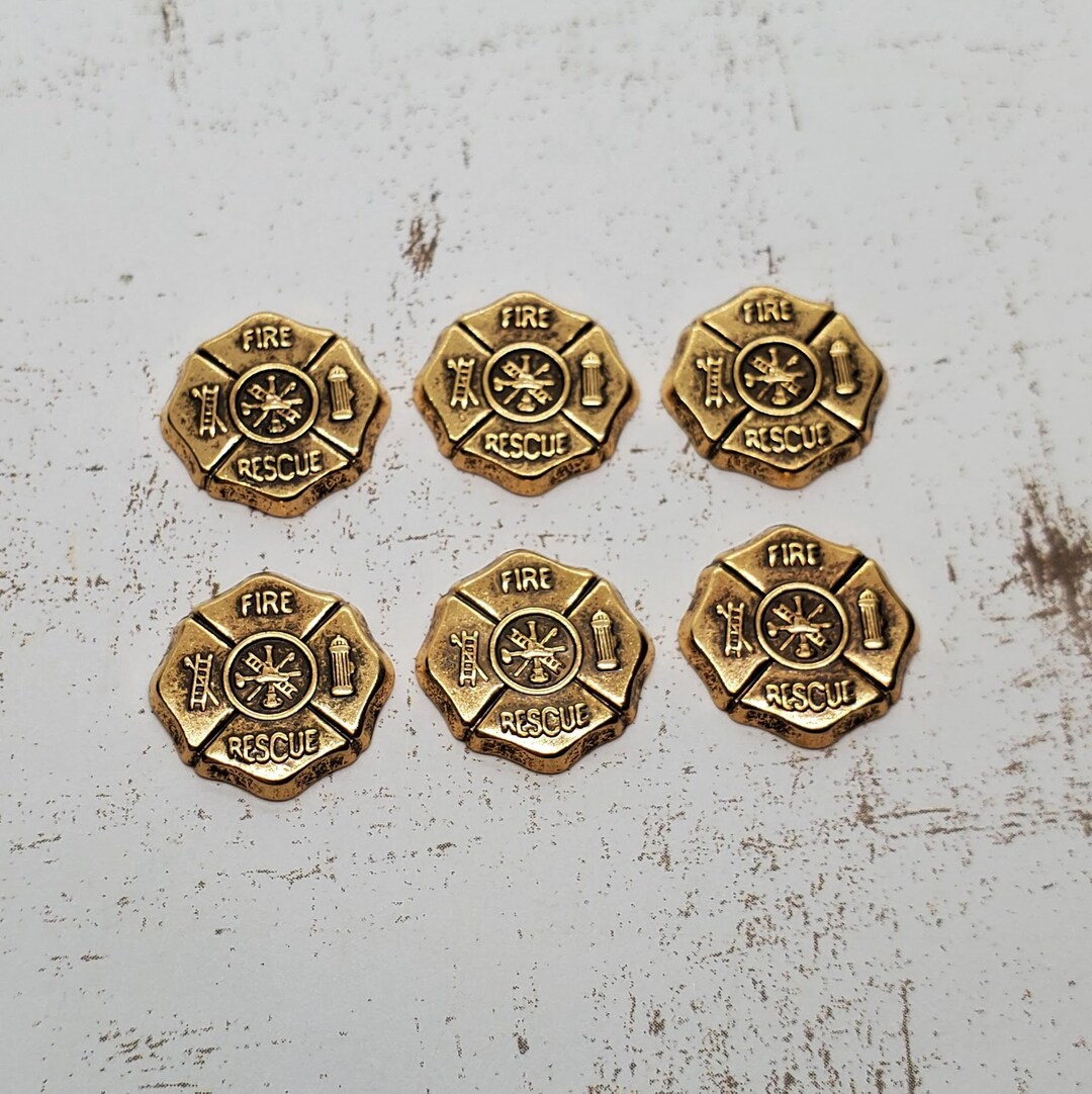 Small Gold Ox Fire Rescue Fireman Stampings (6) - L1245 - Etsy