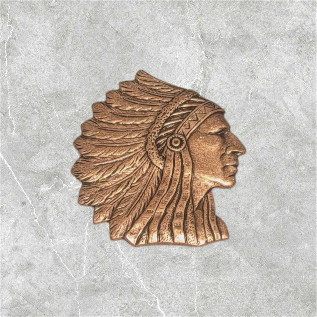 Large Oxidized Copper Indian Chief Stamping X 1 - 0338COGB - Etsy
