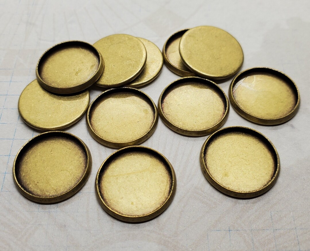 16mm Oxidized Brass Setting Bezel Trays (12) - L1047 - Etsy