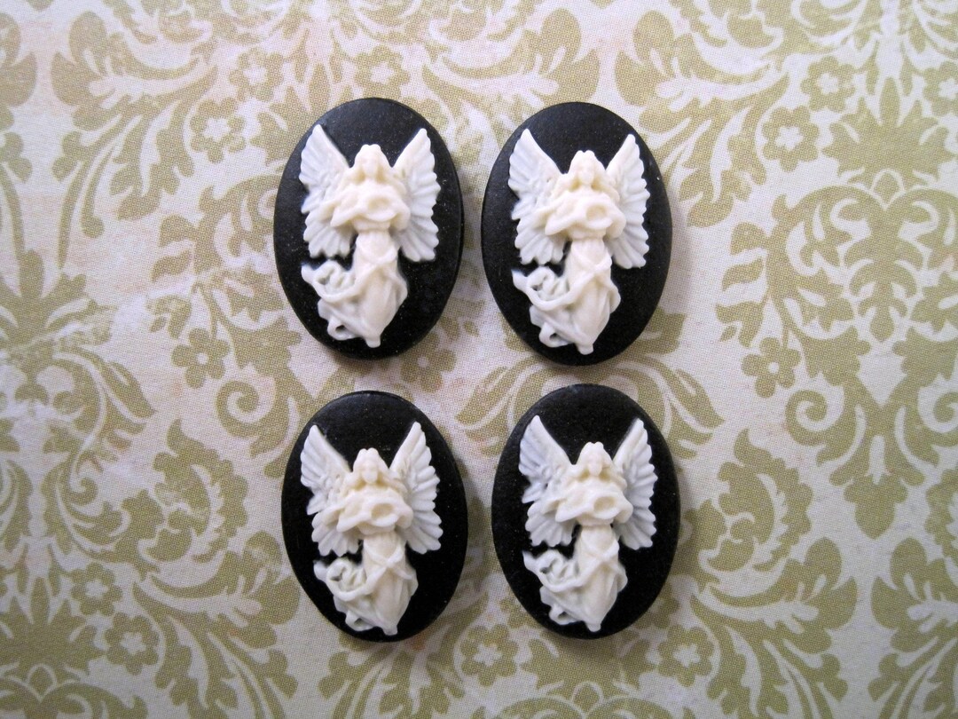 18x13mm Elegant Angel Cameos (4) - L857 Jewelry Finding - Etsy