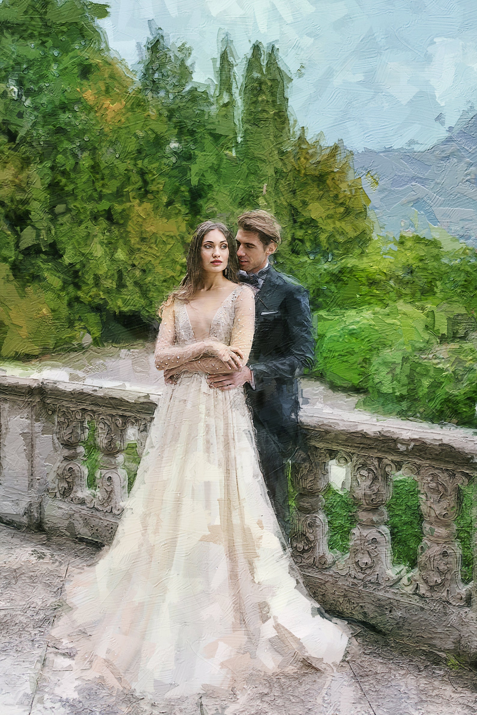 Custom Wedding Painting From Photo, Personalized Bride and Groom ...