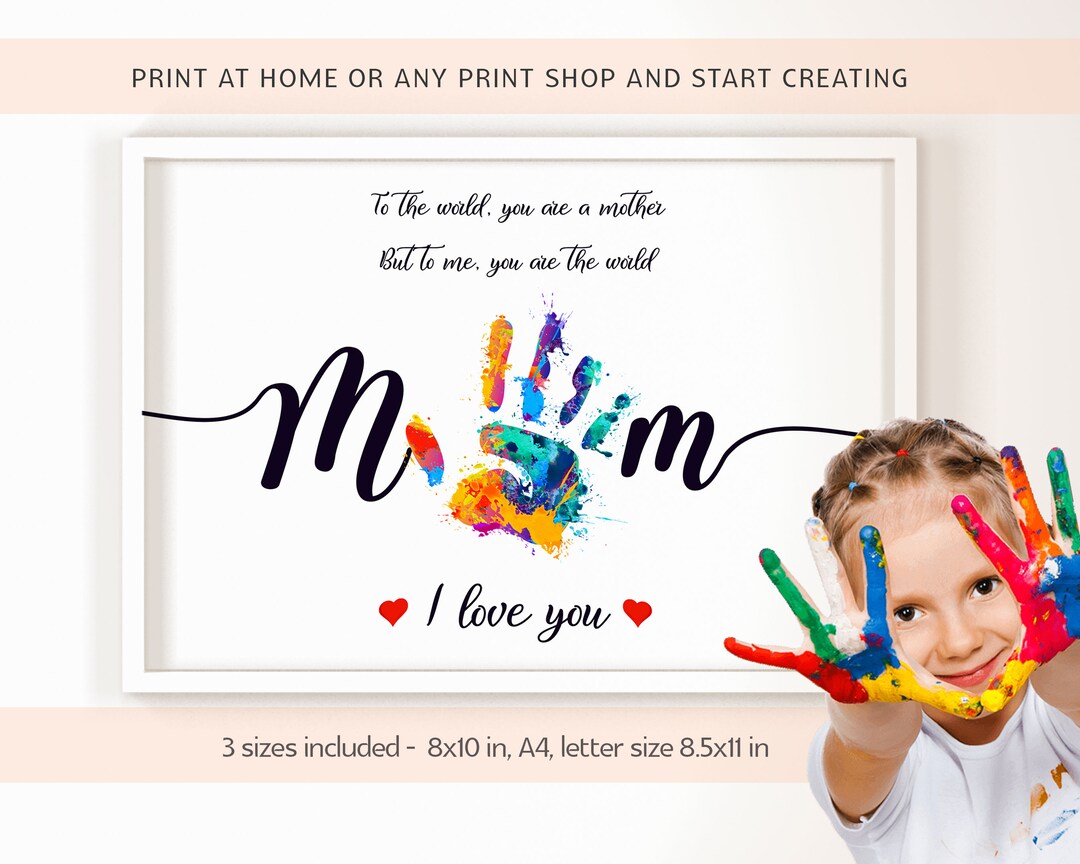 Mum Handprint Art Craft, Happy Mothers Day Gift for Mummy, Child ...