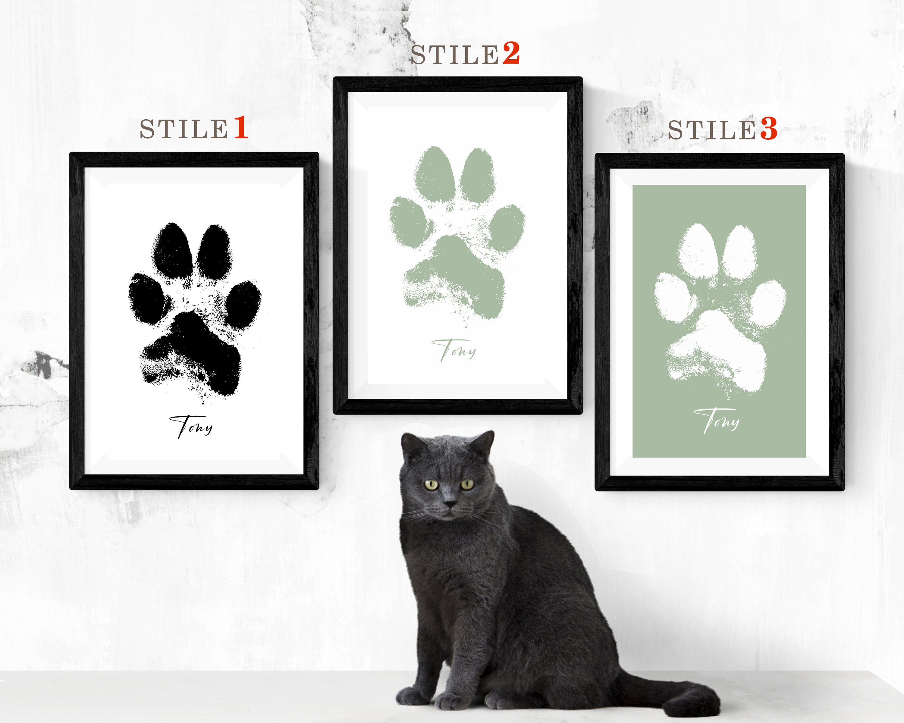 Actual Paws Paw Print Custom Picture From Photo, Clay, Ink, Real Dog ...
