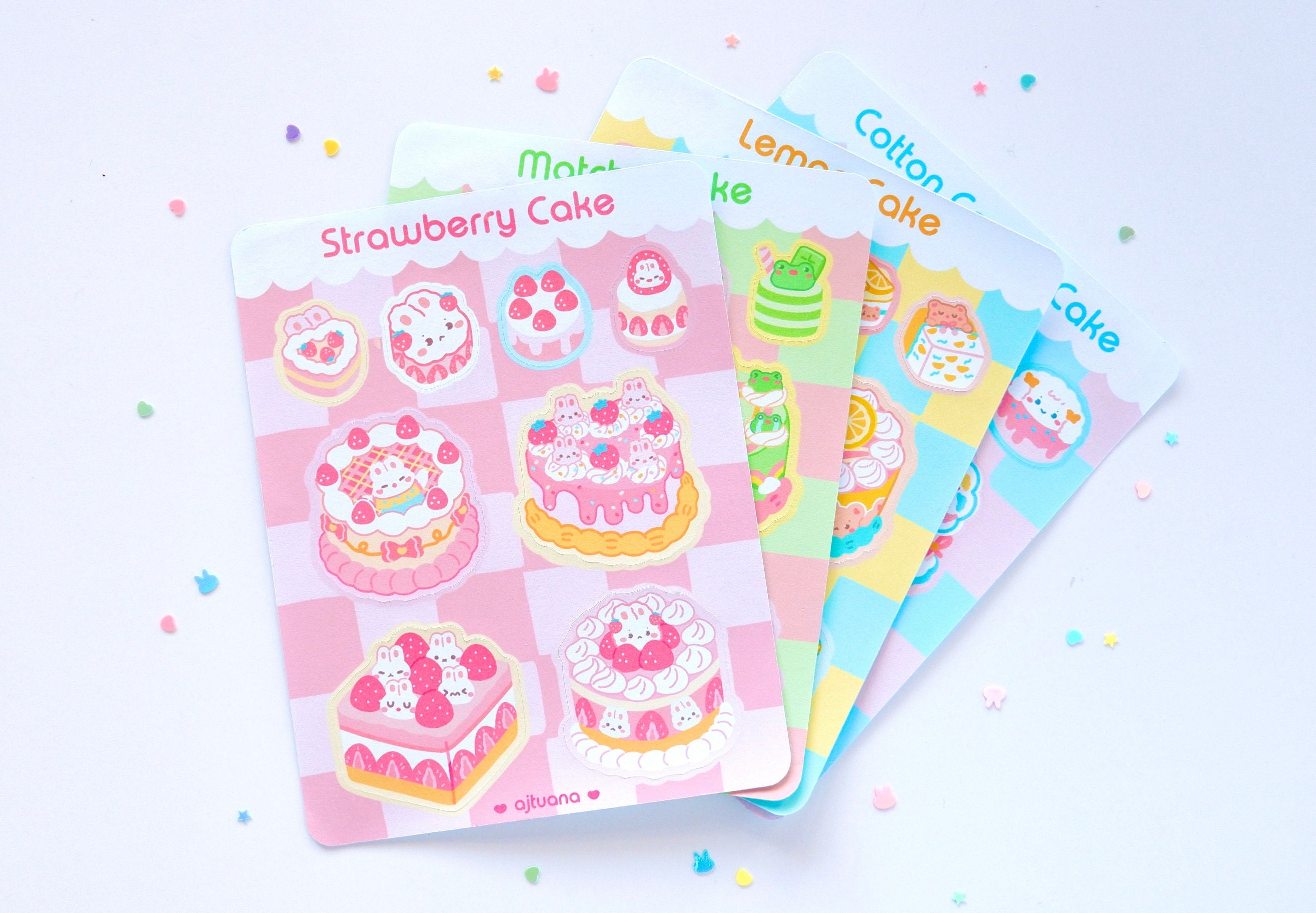 Craft Supplies & Tools Scrapbooking Cute Cake Matte Waterproof Sticker ...