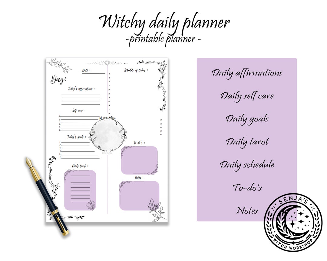 Witchy Daily Planner, Magical Planner, Digital, Printable, Pagan ...